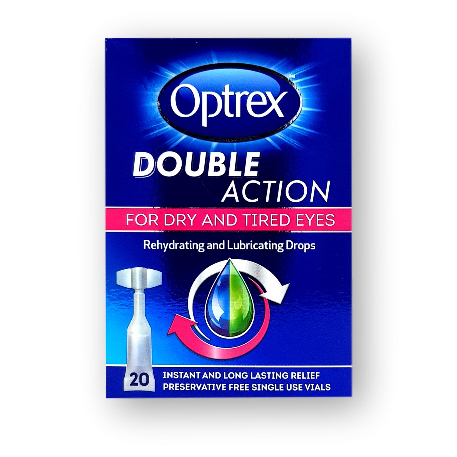 Optrex Double Action For Dry And Tired Eyes Drops 0.5ml Single Use ...